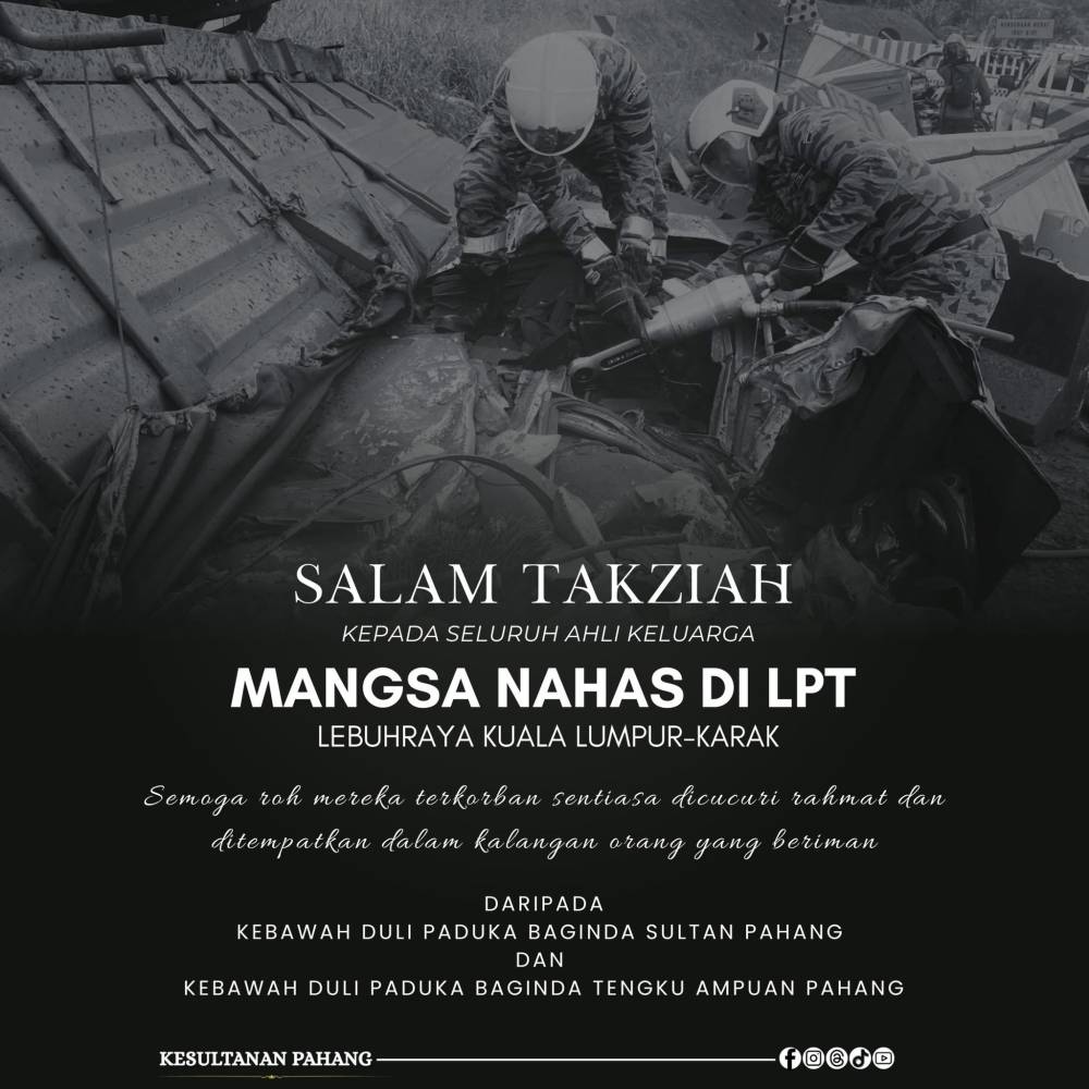 Sultan of Pahang mourns four killed in tragic Karak crash