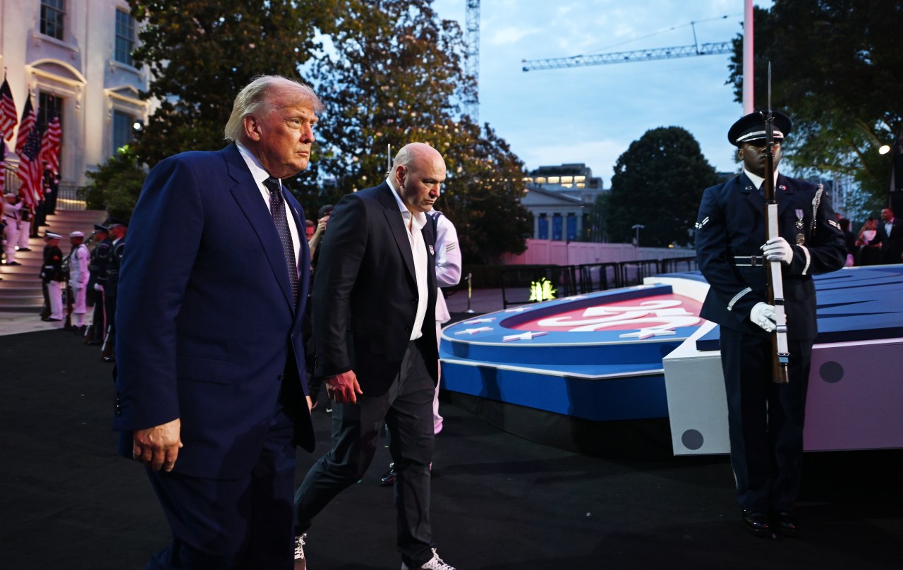 Blood, sweat and corporate sponsors: Trump hosts White House cage fight