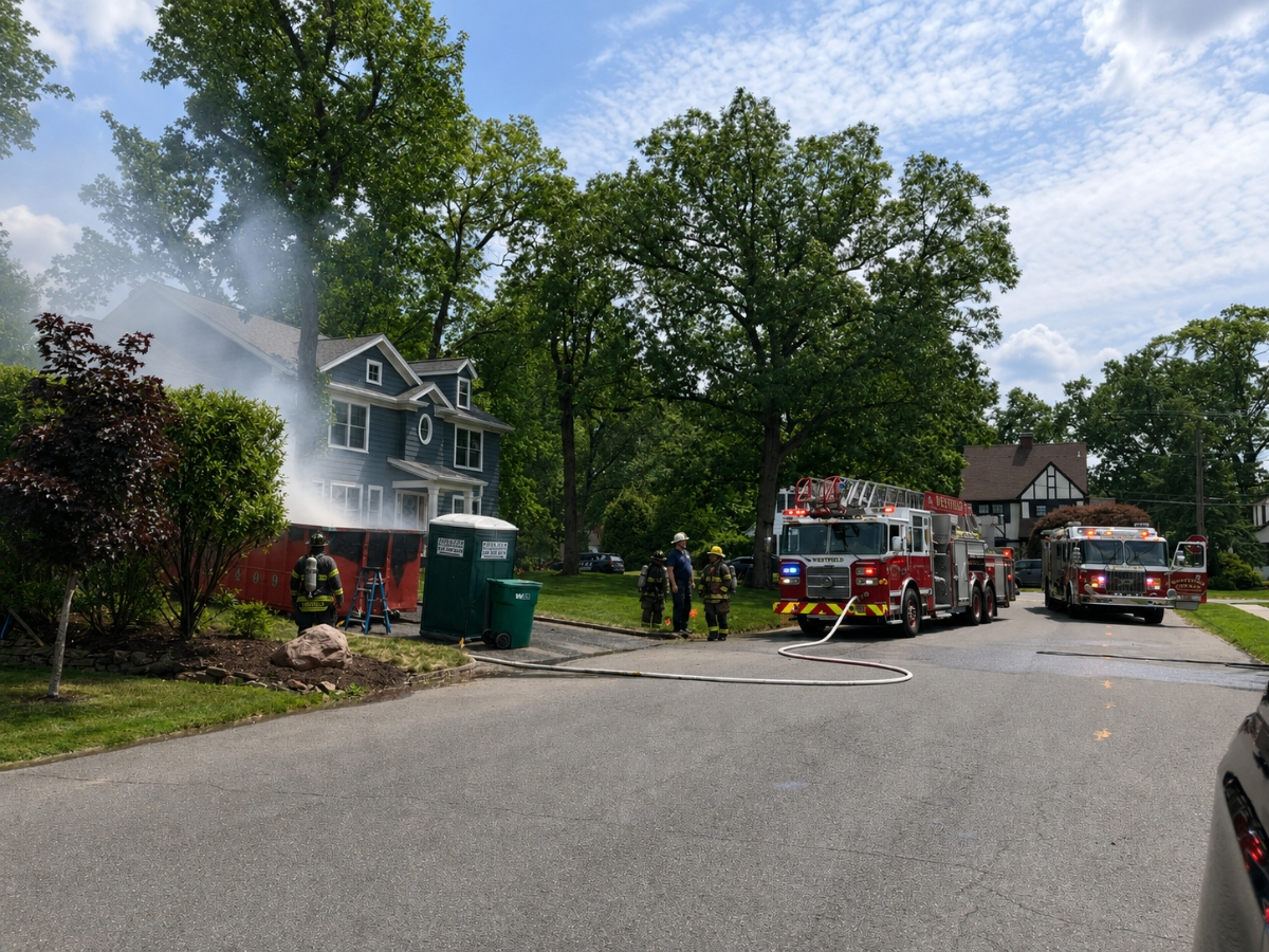 Dumpster fire ignites near home in Westfield