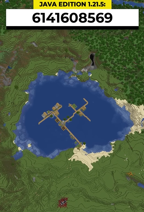 Minecraft lake village seed with two blacksmiths | Survival start