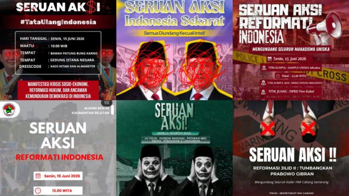 Label demo mahasiswa 15 Juni 2026 di sejumlah daerah, aksi Indonesia ...