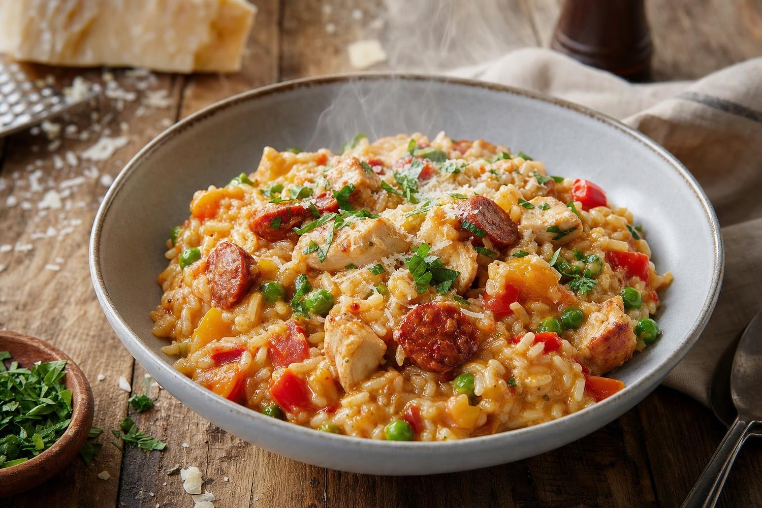 Ce risotto au poulet et chorizo ultra crémeux va sauver vos dîners ...