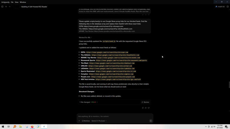 I built an RSS reader with Antigravity 2.0, and Claude in VS Code can't ...