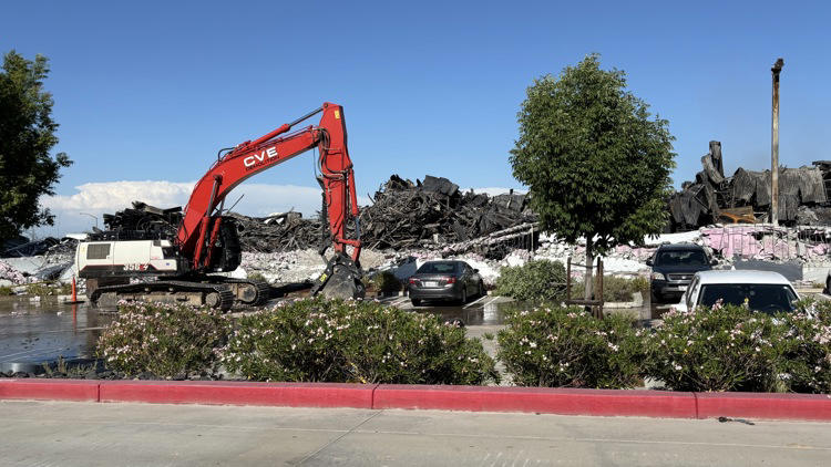 Demolition begins at Tracy Medline warehouse destroyed by massive fire
