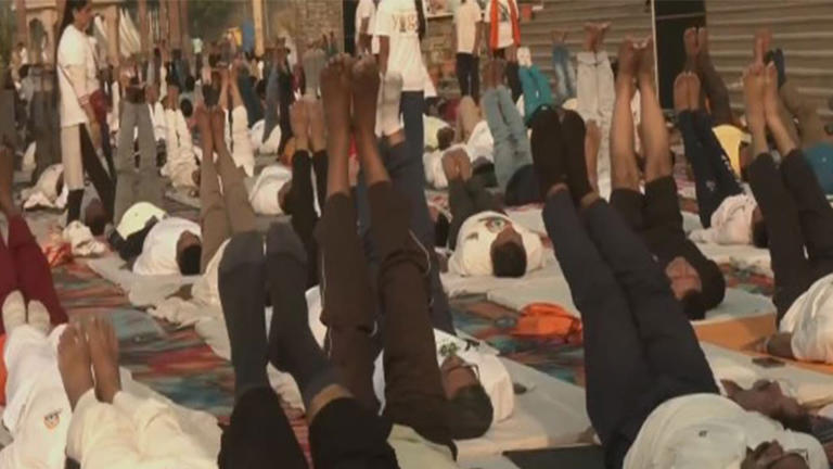 Varanasi: Yoga Week begins at Namo Ghat ahead of International Yoga Day
