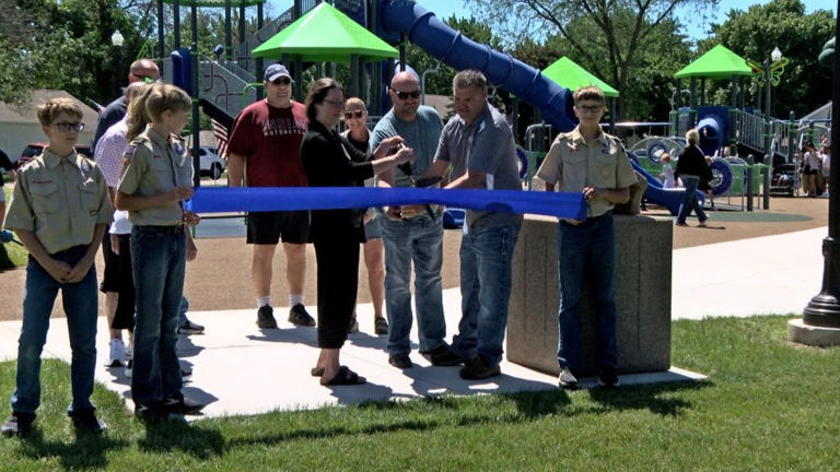 Milford holds ribbon cutting for new playground equipment in Florence Park