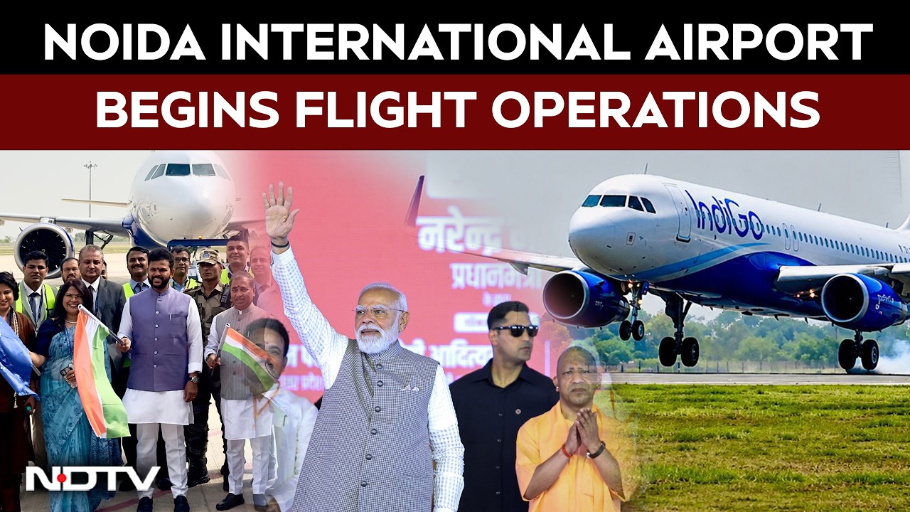 Noida International Airport begins flight operations | First flight lands