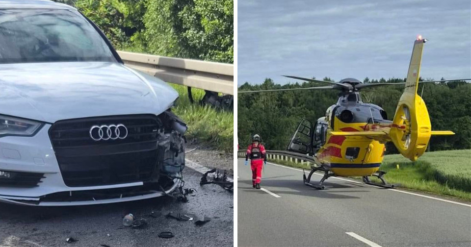 Koszmarny wypadek pod Jastrzębiem! 33-latka ranna, jej Audi zostało ...