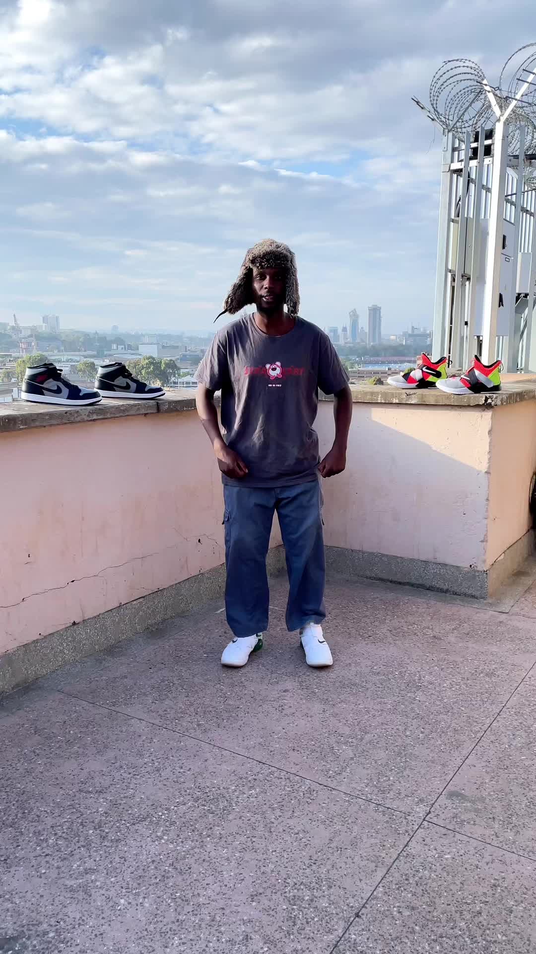 Urban dance routine performed on rooftop terrace