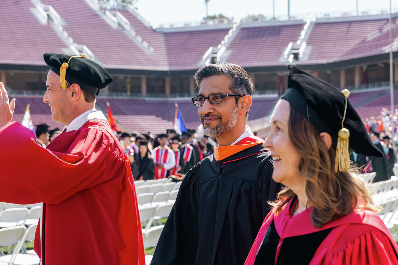 Google CEO Sundar Pichai passes on artificial intelligence in Stanford ...