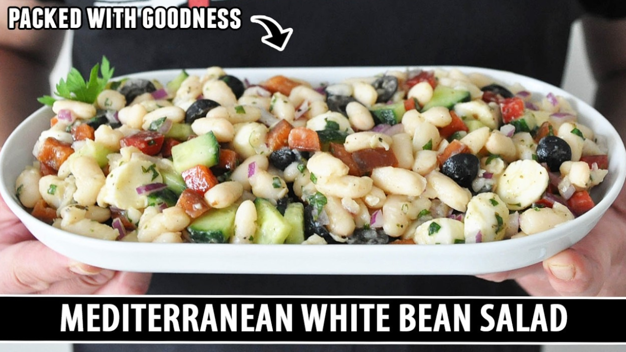 Mediterranean white bean salad: Heart-healthy 10 minute recipe