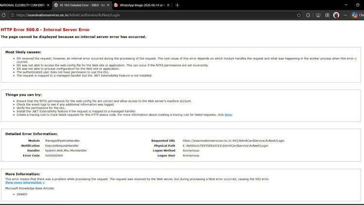 Re-NEET 2026: Website 'under maintenance'! Students face issues in ...