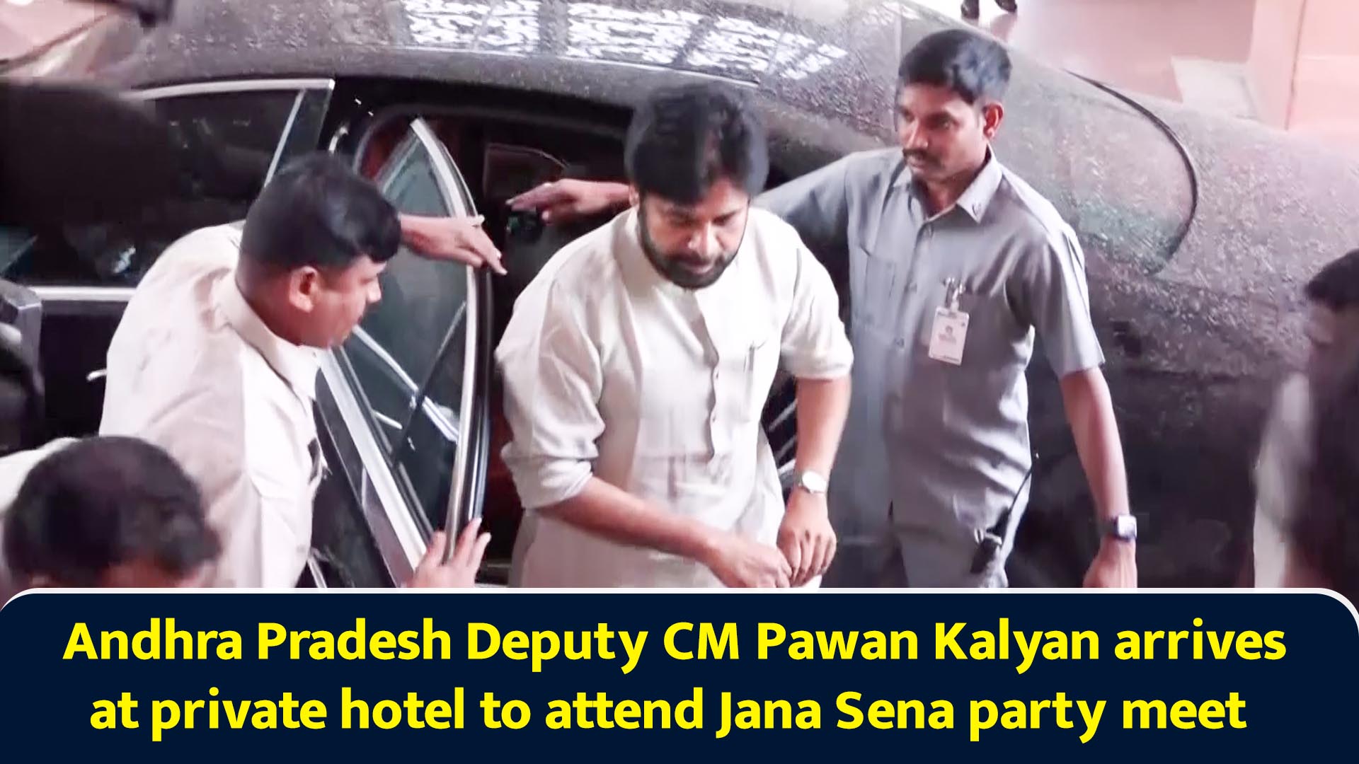 Andhra Pradesh Deputy CM Pawan Kalyan arrives at private hotel to ...