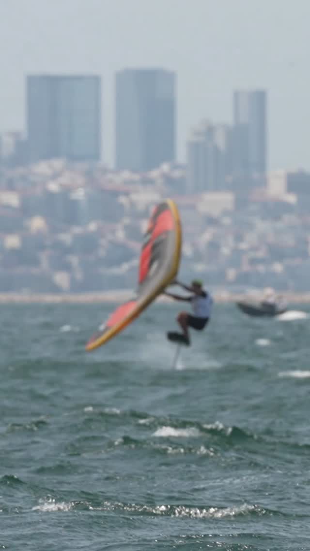 POV foil racing past jellyfish at high speed