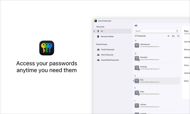 iCloud pour Windows muscle son gestionnaire de mots de passe