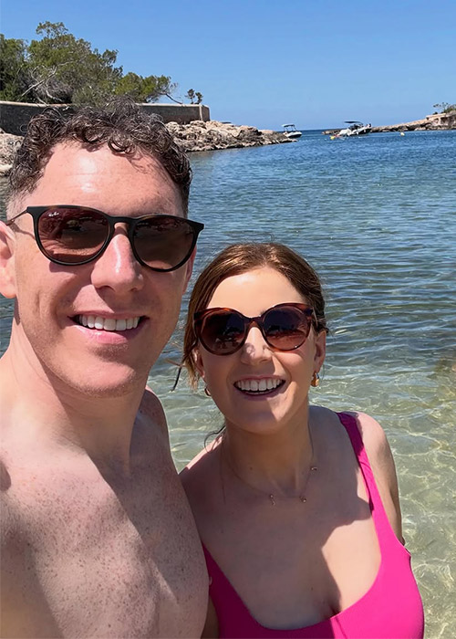 John and Tara McAreavey share exciting family news on sun-soaked trip