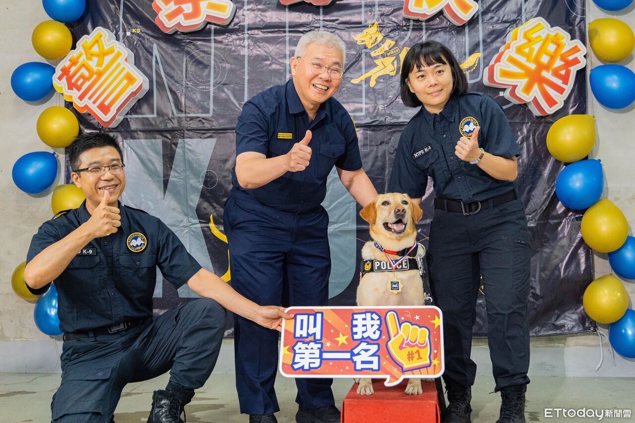 警犬KENJI助破「億元級」毒工廠 新北局長方仰寧警察節親授勳