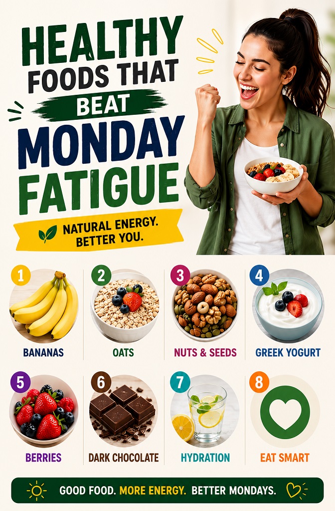 Healthy foods that beat Monday fatigue