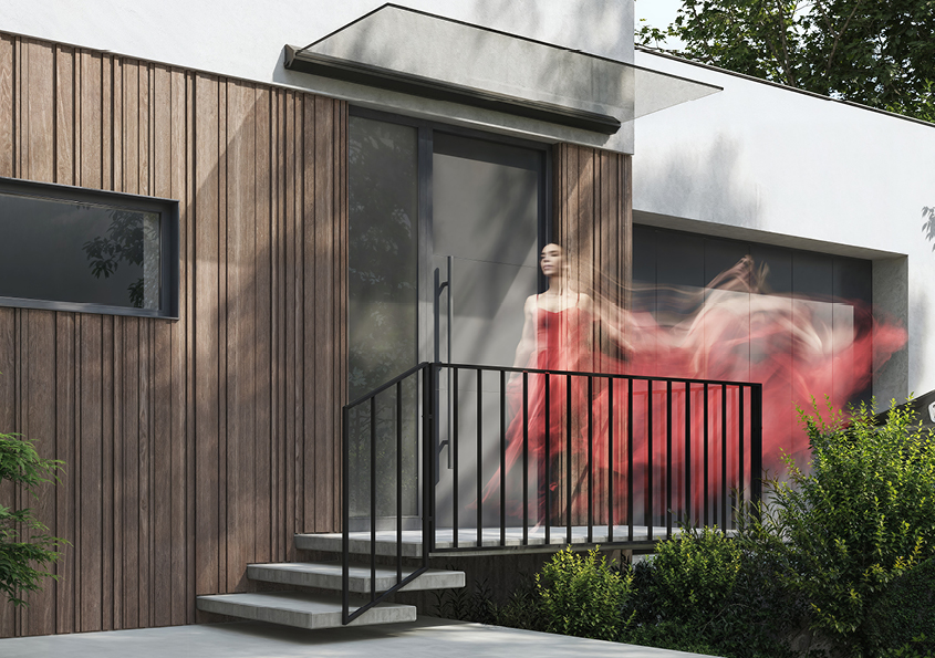Skleněné stříšky – designový šperk u vchodu do domu