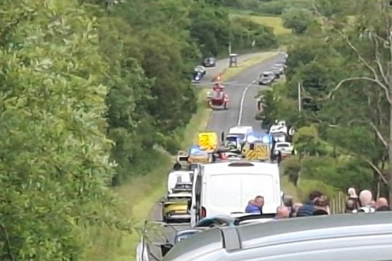 Biker airlifted after A470 crash in Gwynedd
