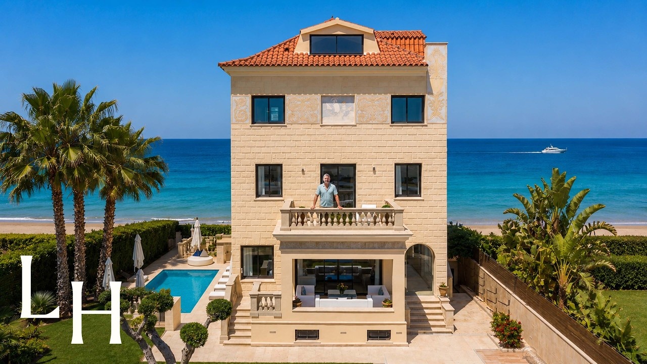 Inside a €5.5M beachfront villa with 8 bedrooms, pool and sea views
