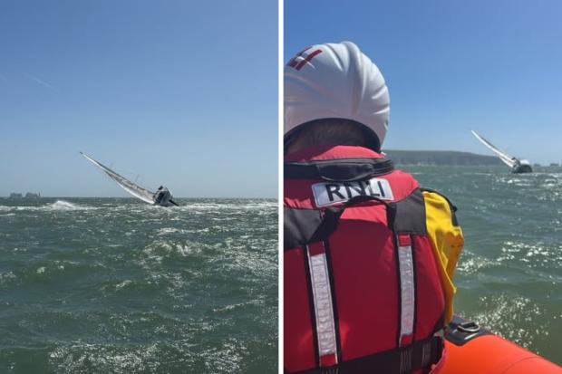 Lymington RNLI boats launch to yacht run aground and kayaks in difficulty