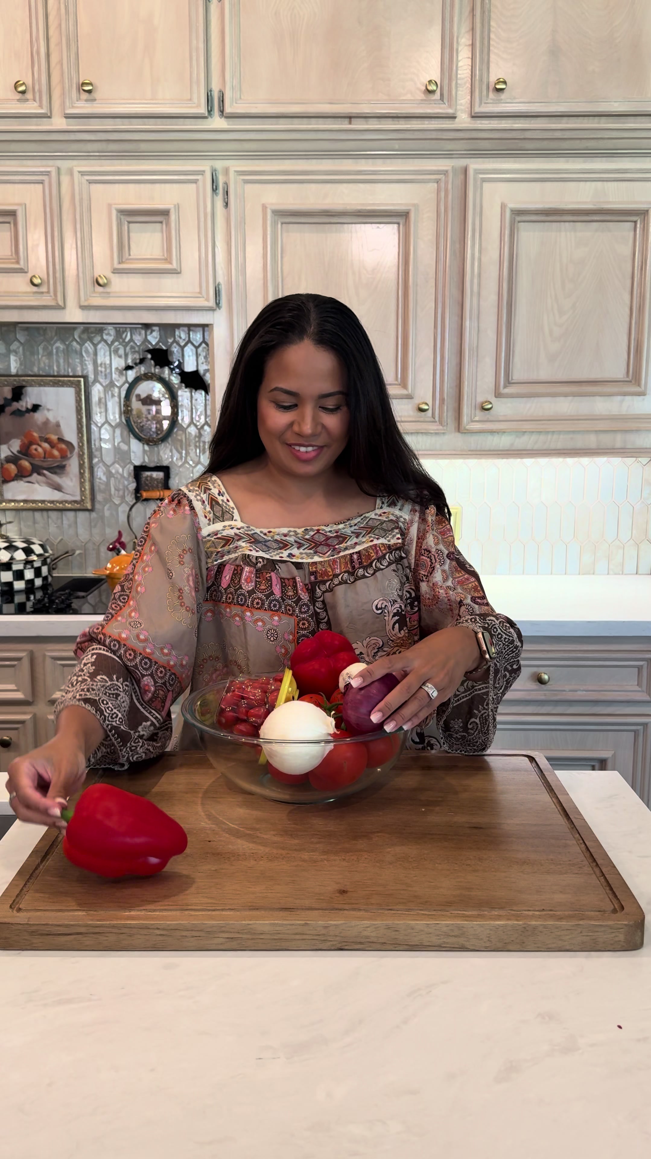 Making a delicious homemade tomato soup by prepping and baking fresh ...