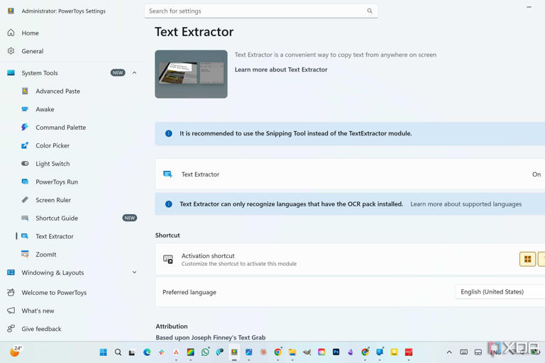 I copy text from images and videos with PowerToys Text Extractor, and ...