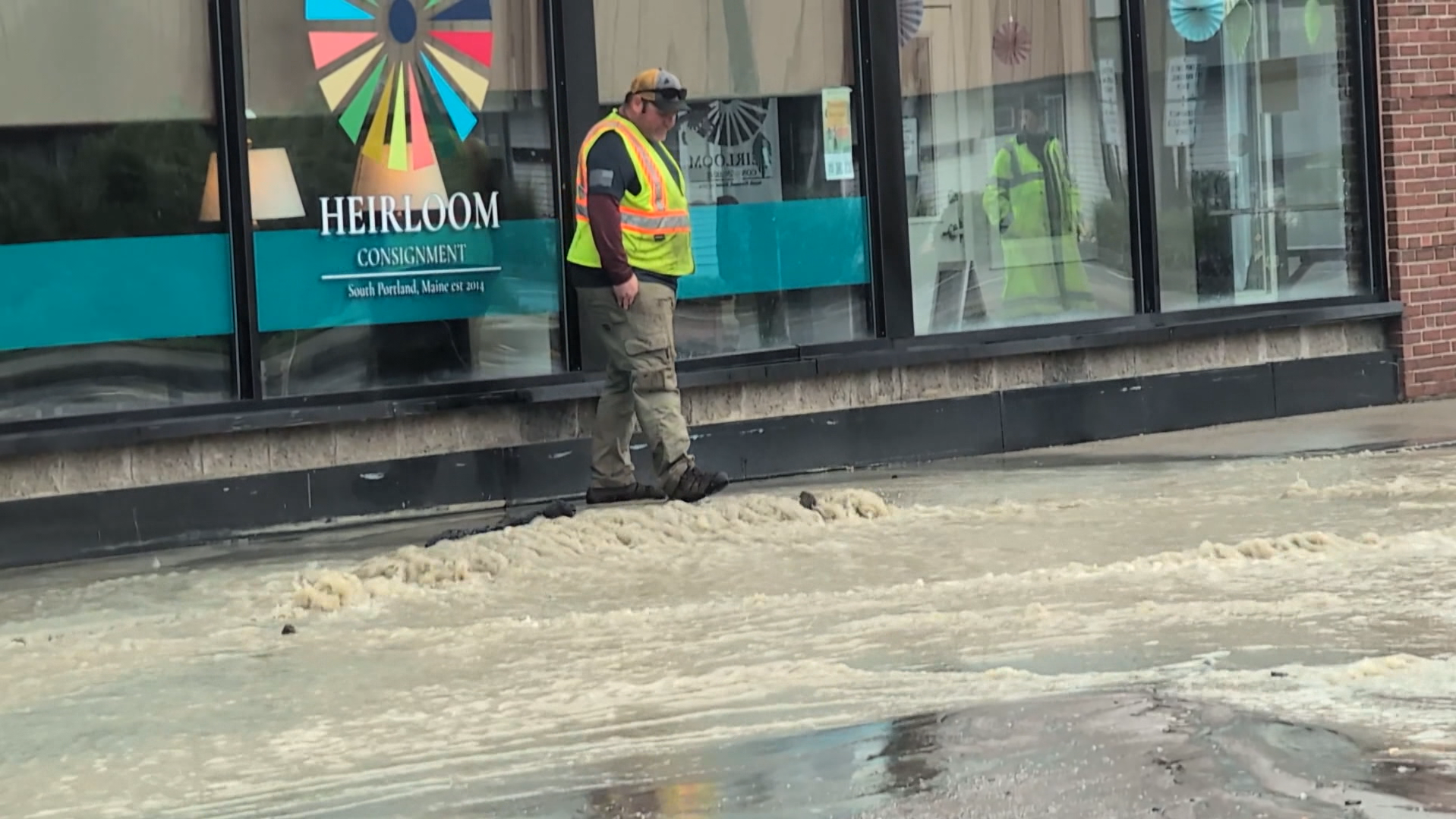 Water main break shuts down road in South Portland