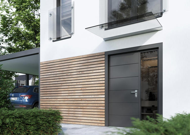 Skleněné stříšky – designový šperk u vchodu do domu