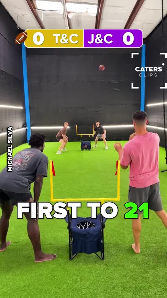 Two teams go head-to-head in intense football challenge