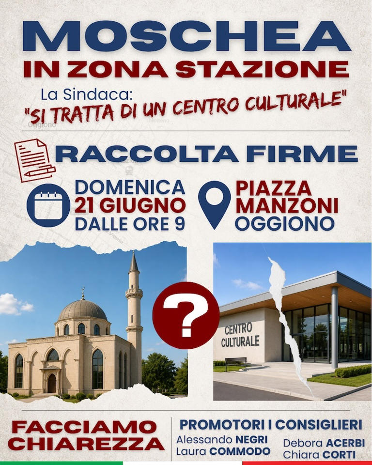 Oggiono. Raccolta firme sulla moschea di viale Vittoria: il 21 giugno ...