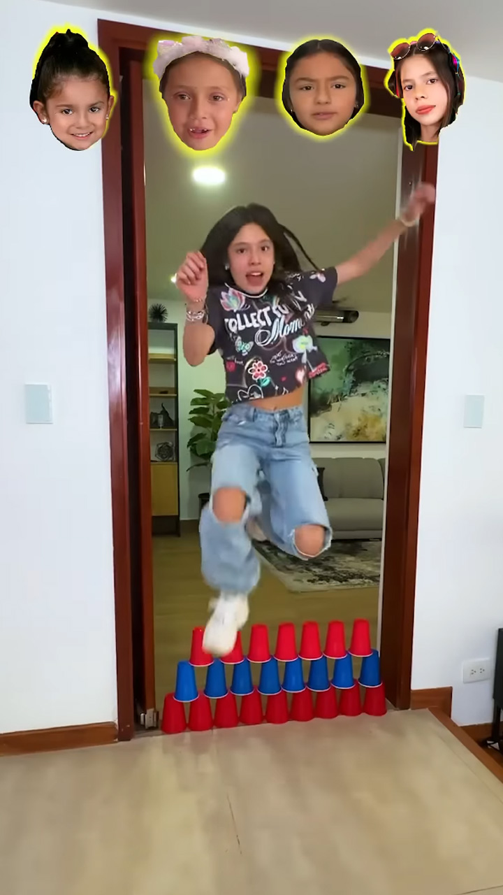 ¿Quién salta más alto? Desafío entre hermanas pequeñas, entretenimiento ...