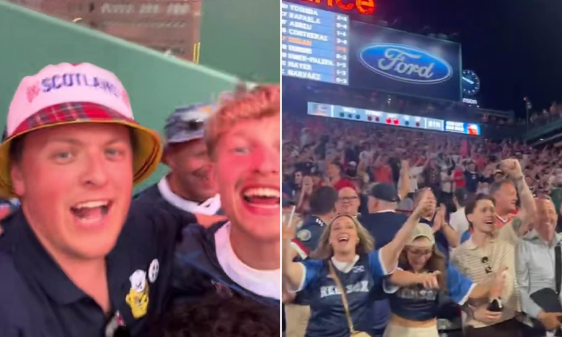 The Tartan Army do baseball! Scotland fans fill Boston Red Sox's iconic ...