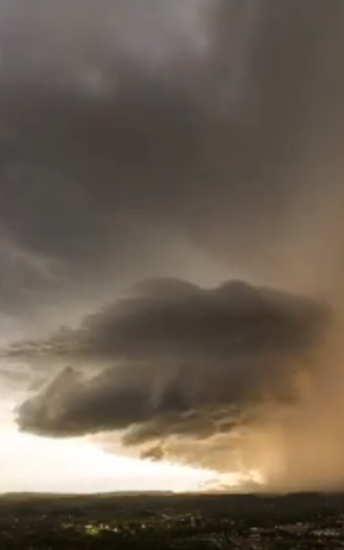 Aerial view of a dying supercell | Rapid City storm footage