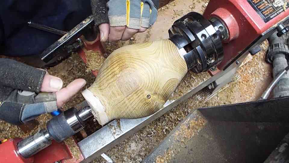 Molten pewter adds a striking detail to wood