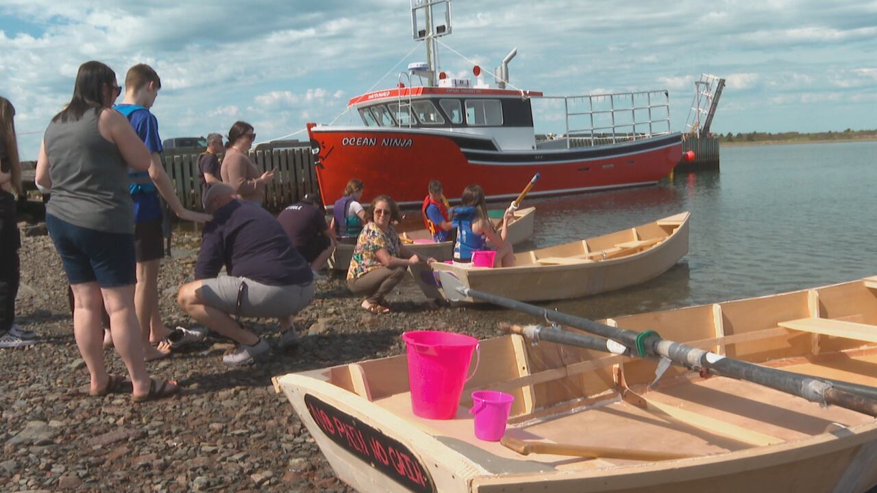 Cheticamp teens launch handmade skiff