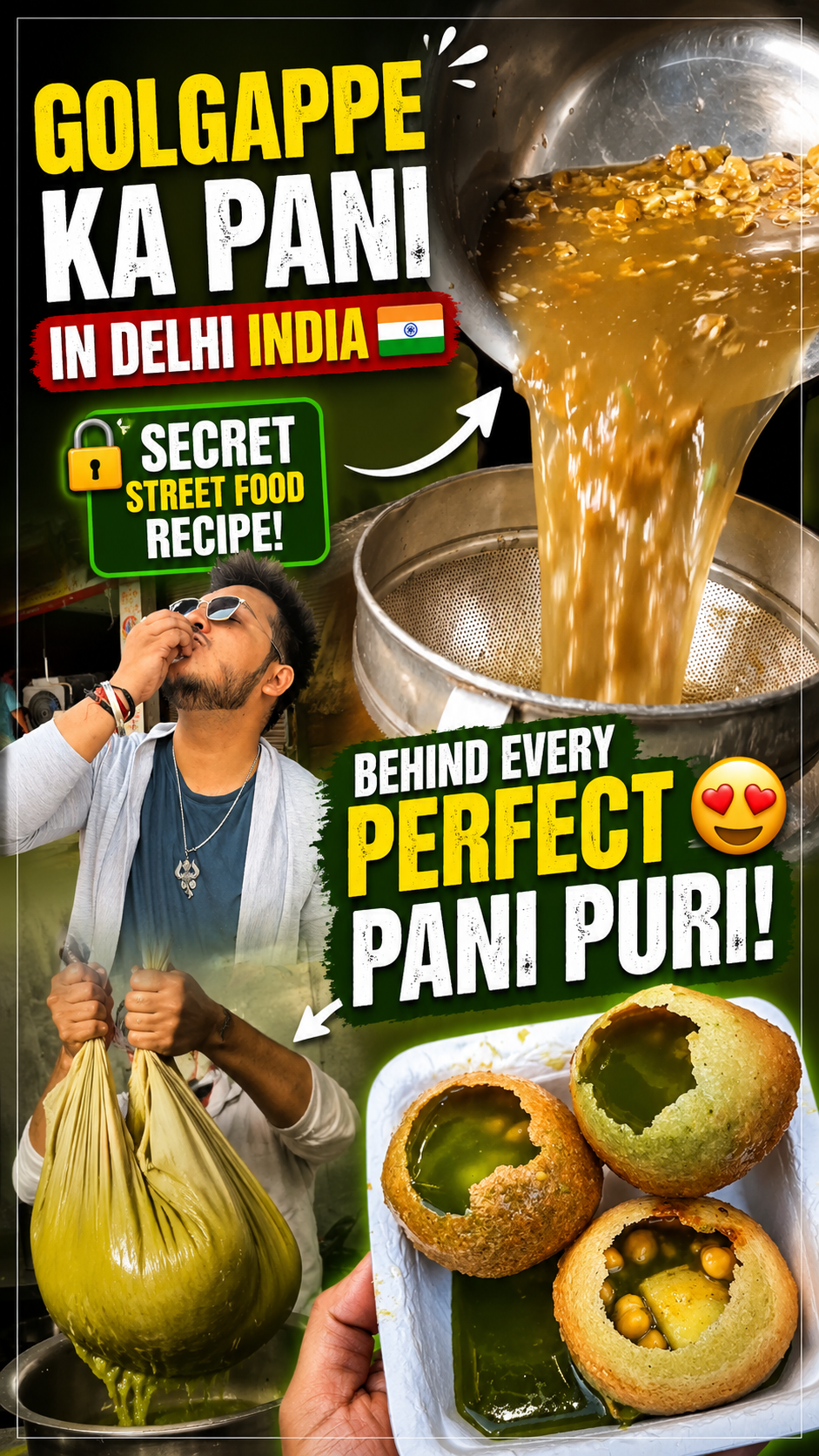 Golgappe ka pani in Delhi India 🇮🇳 secret street food recipe behind ...
