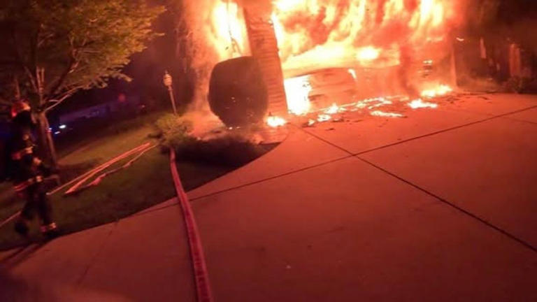 Photos | Garage engulfed in flames during Dauphin County house fire