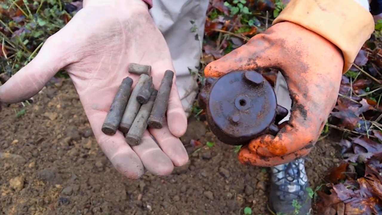 Frozen German woodlands reveal a hidden WW2 dump pit