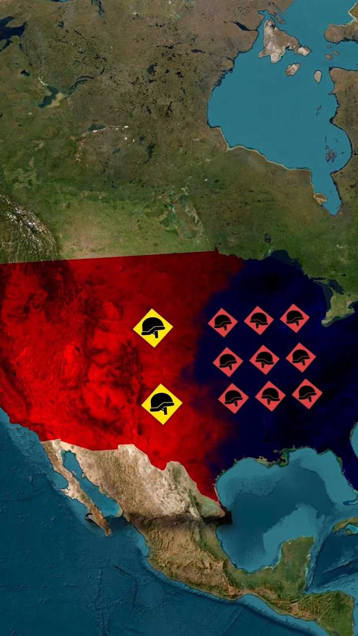 What if west and east sides of the US went to war?
