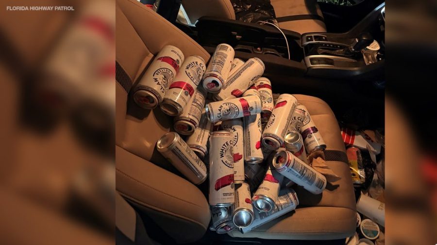 Man found with 34 open White Claws after he was pulled over for speeding