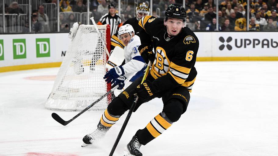 Mason Lohrei's future with the Bruins faces several questions this ...