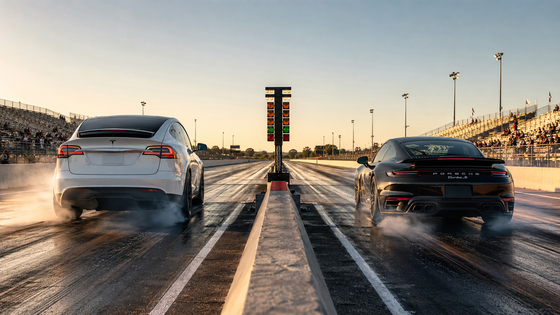 Can A 1,020HP Tesla Model X Plaid Beat A Porsche Turbo S Drag Race