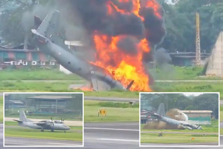 Military plane crash kills 5 after and exploding into a fireball — but ...