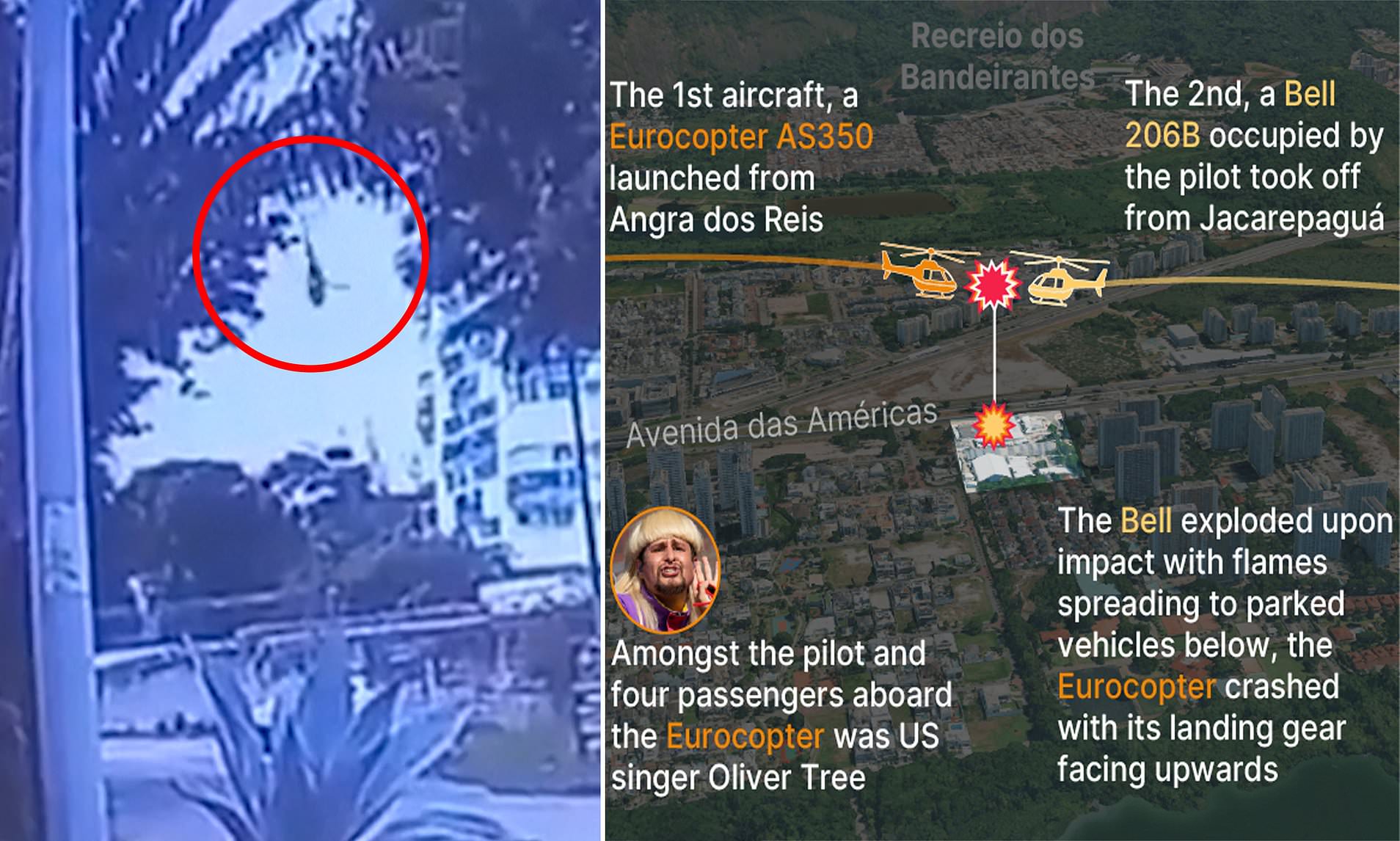 New video shows moment Oliver Tree's helicopter smashes into another ...