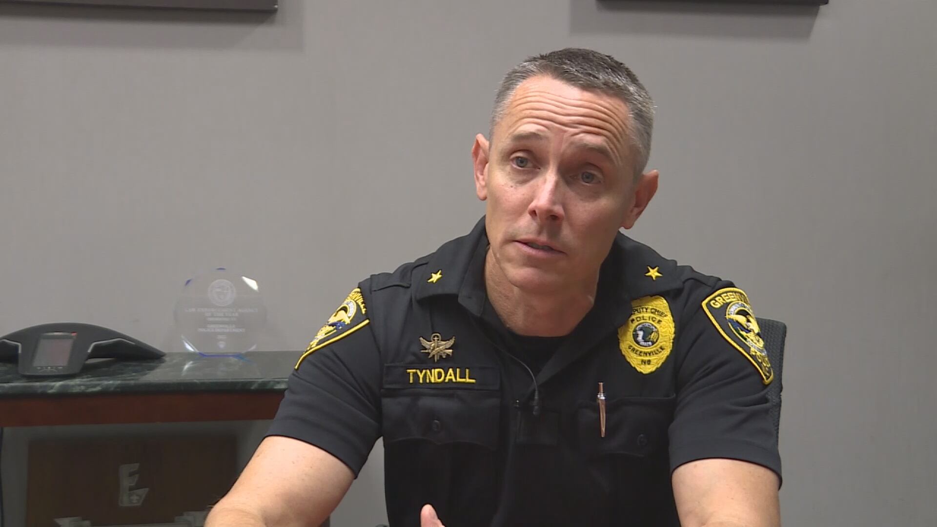 Greenville Police Chief Richard Tyndall announces retirement