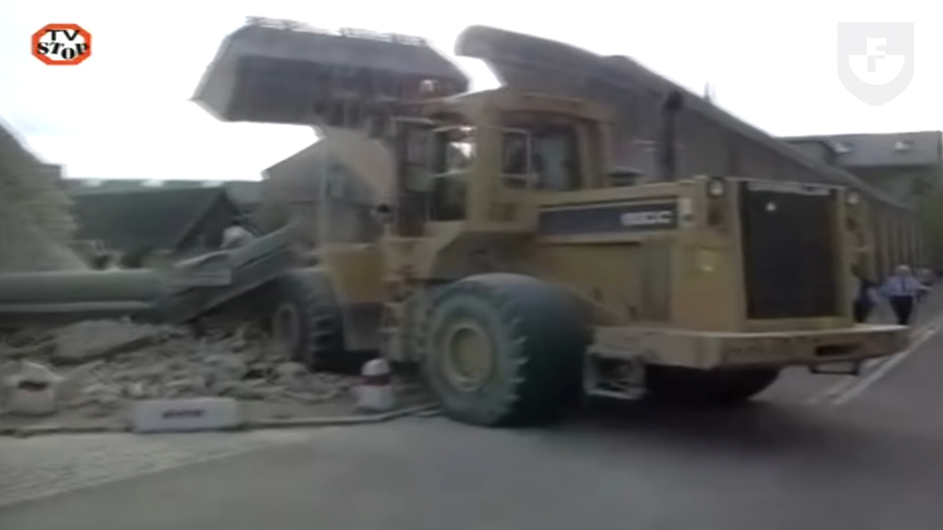 He broke out laughing - “Yeah!” - after a bulldozer tore open the prison