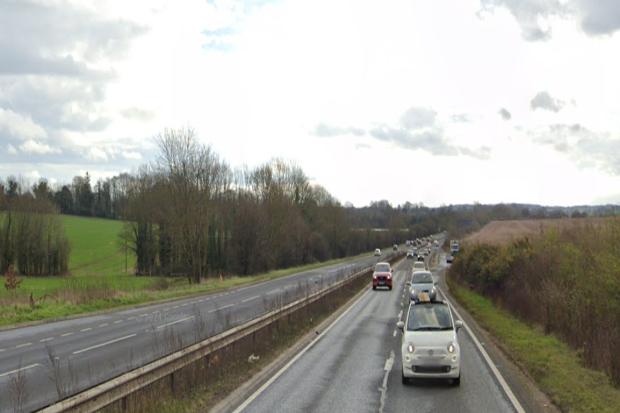 The full diversion route in place after lorry overturns on A34