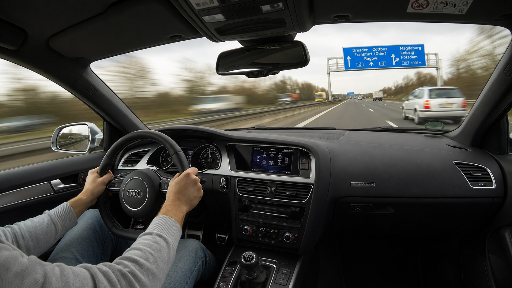 S5 downshift sound adds drama to an autobahn acceleration run